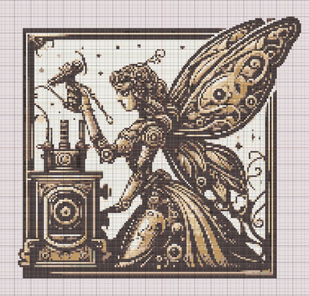 Steampunk Fairy Cross Stitch Pattern | Boho Vintage Fantasy Design ...