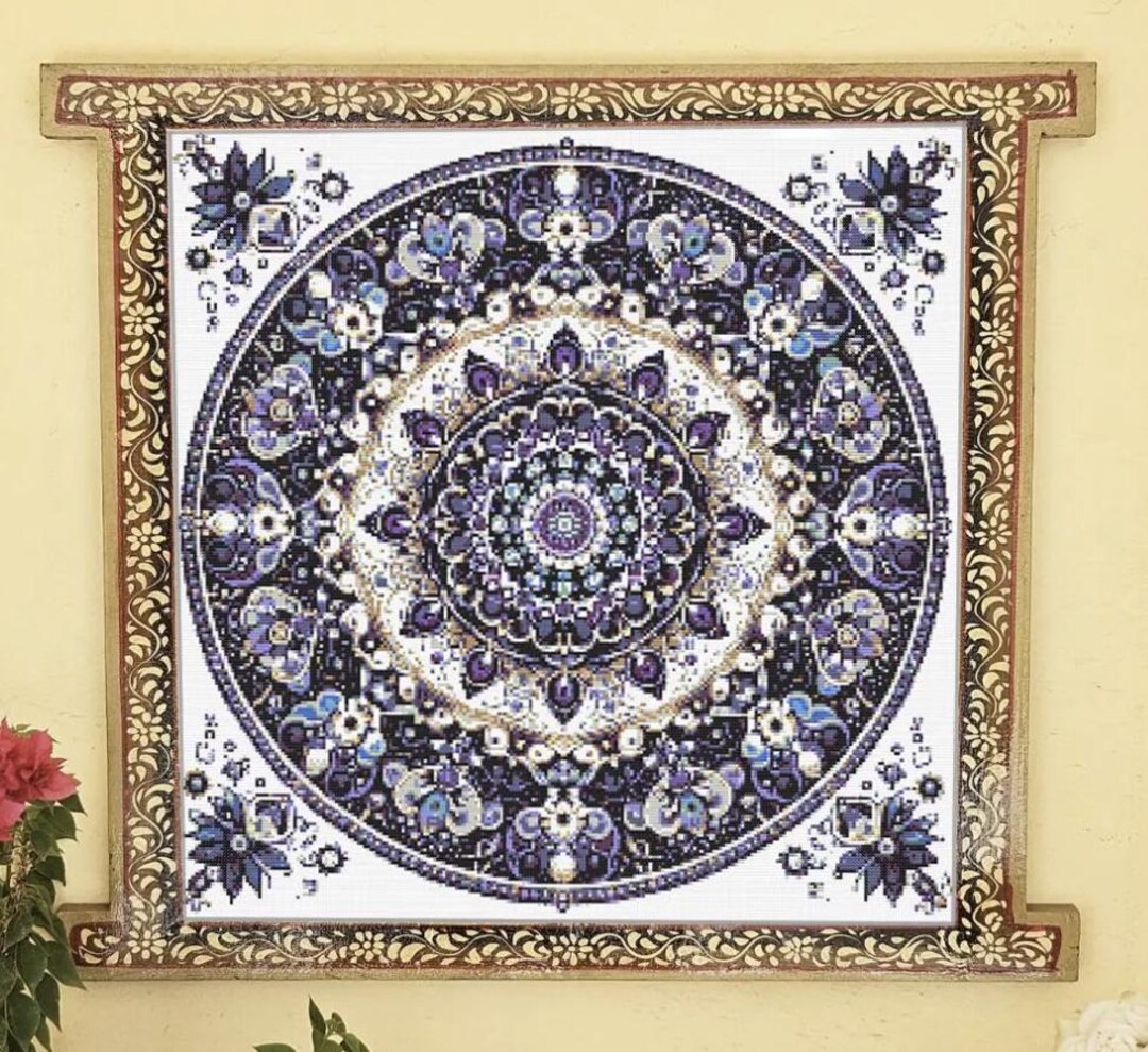 Mandala Cross Stitch Pattern, Detailed Floral Design (PDF Pattern ...