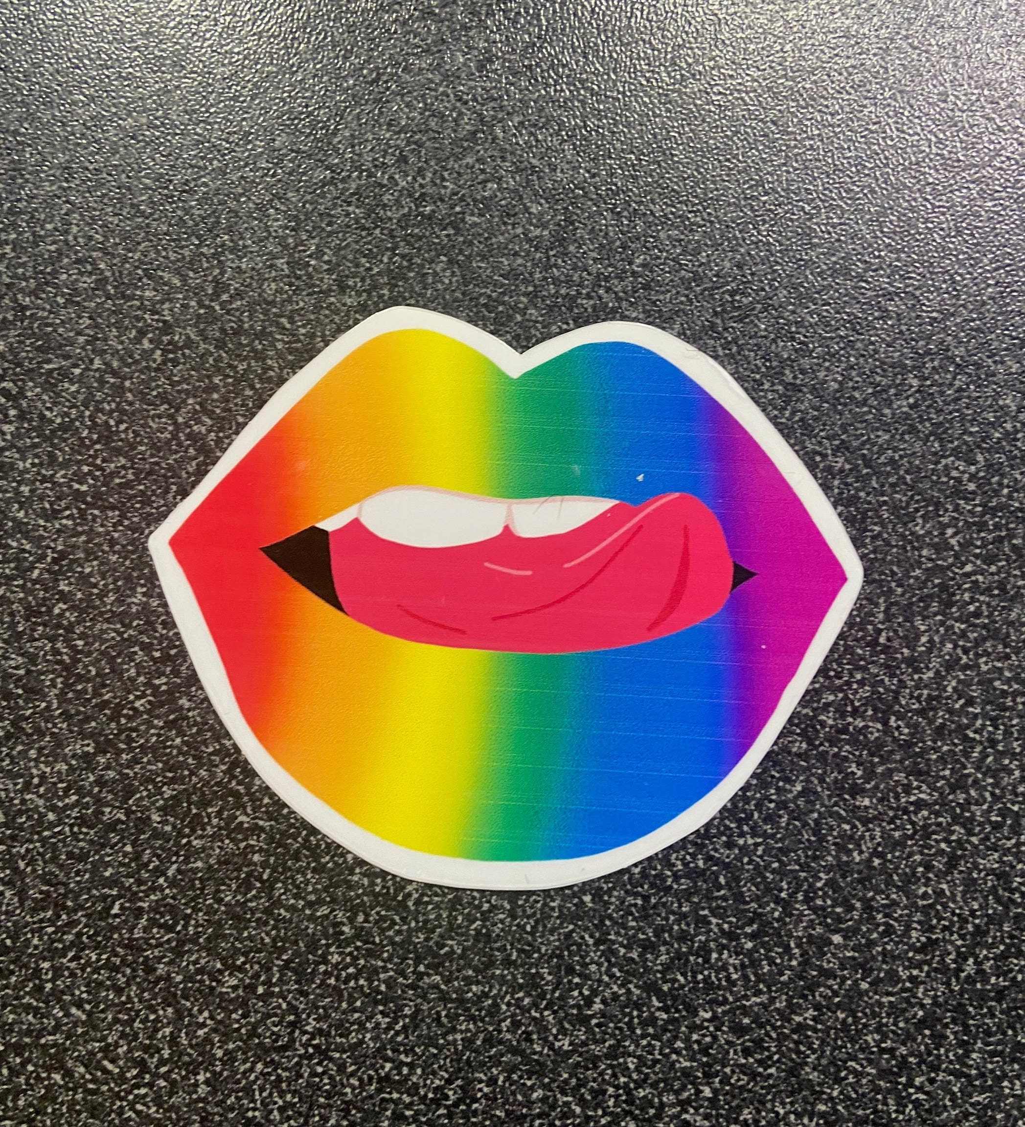 Rainbow Lips W Tongue Lgbtq Pride Laminated Waterproof Etsy