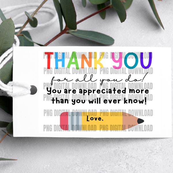 Teacher Appreciation Tags - Etsy