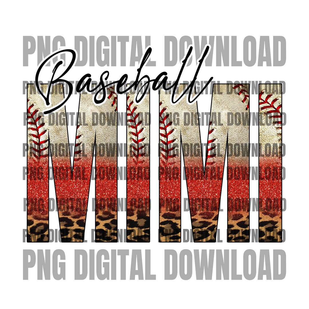Baseball Mimi PNG Baseball Sublimation Design Digital Download Baseball ...