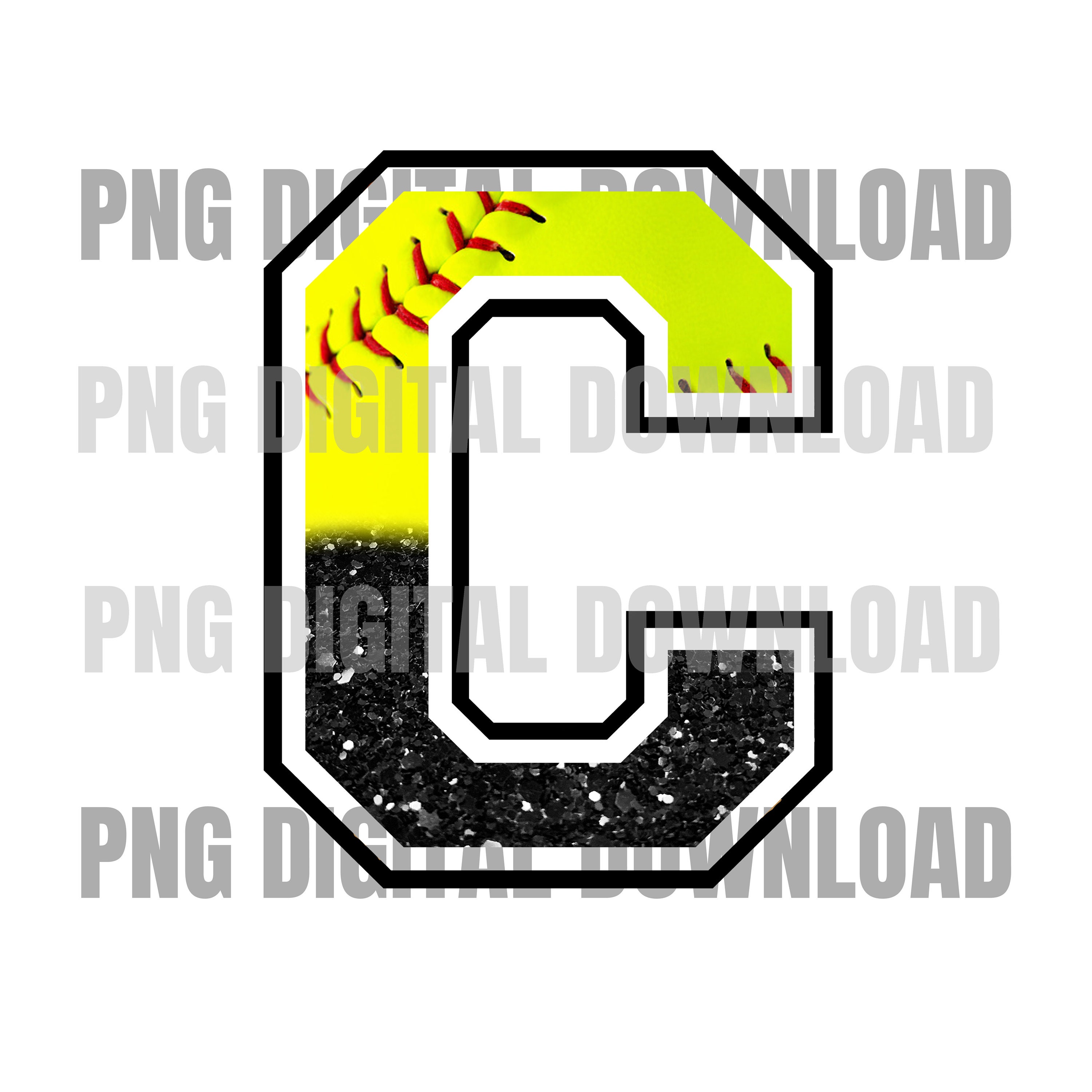 Art & Collectibles Digital Letter L Softball glitter sublimation PNG ...
