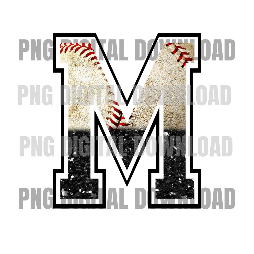 Letter M Baseball Sublimation Design Sublimation PNG Digital Download ...