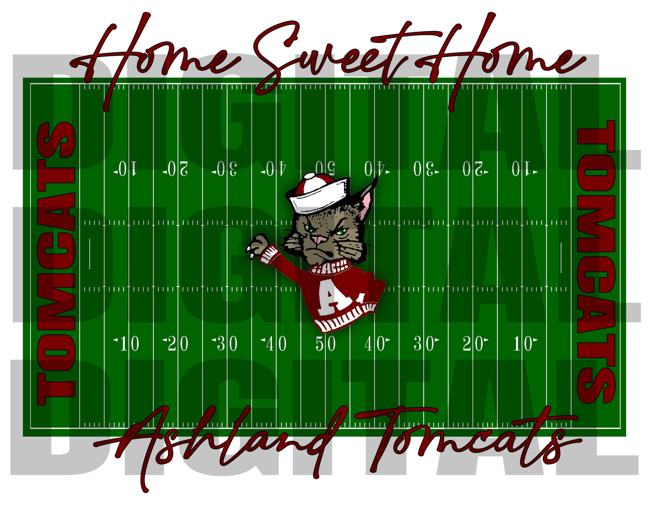 Ashland Tomcat football sublimation download | Etsy