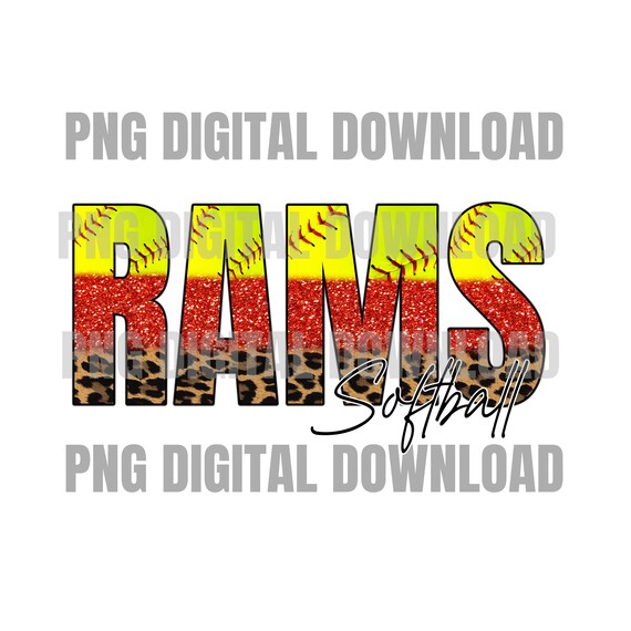 Rams Softball Sublimation Design Sublimation PNG Digital - Etsy