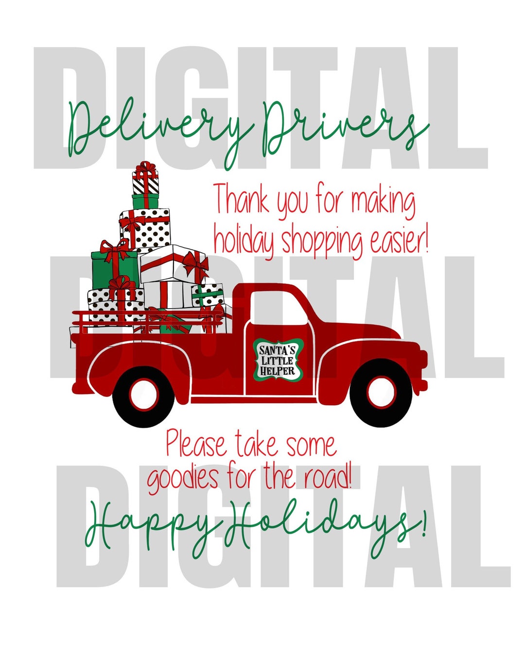 Delivery Driver Sign, Delivery Driver Thank You, Package Delivery Sign ...