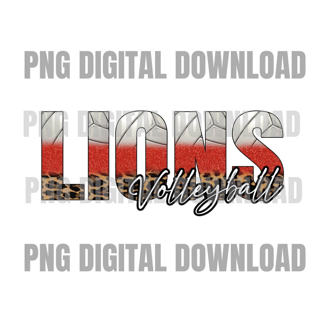 Lions Volleyball PNG | Digital Download | Lions PNG - Etsy