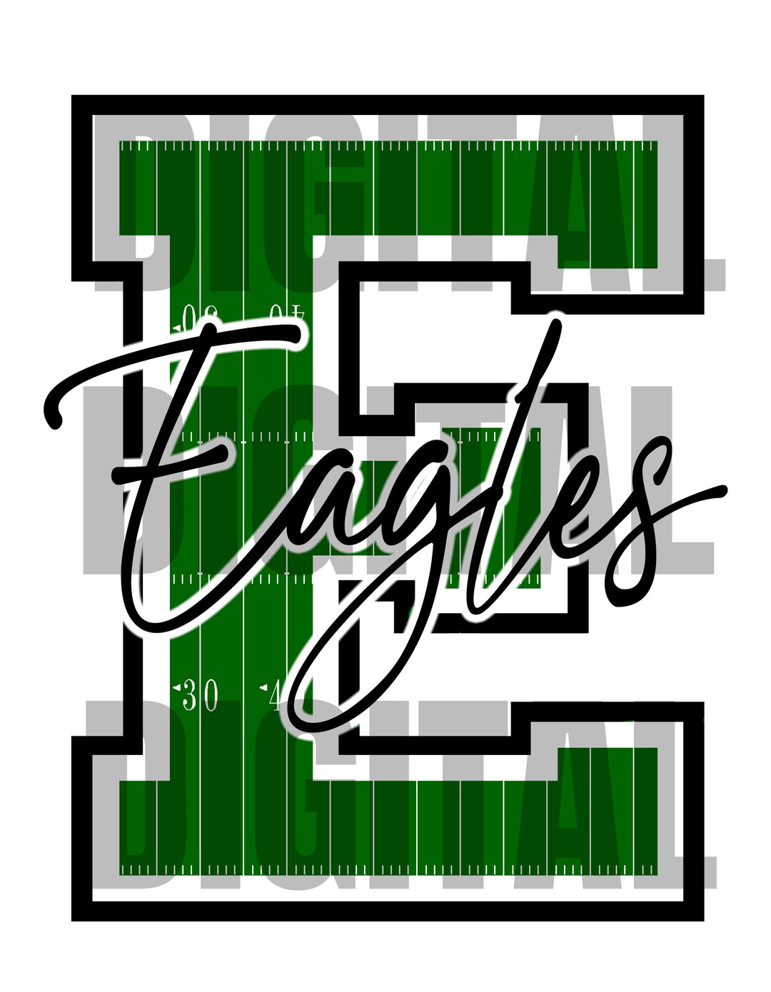 Eagles Football PNG | School Spirit Mascot Design | Sublimation File ...