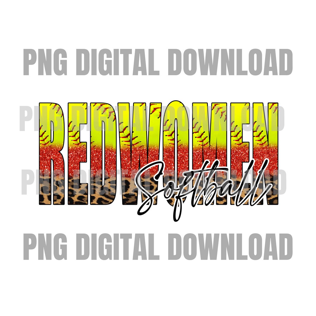 Redwomen Softball PNG | Digital Download | Custom Digital | Redmen PNG ...