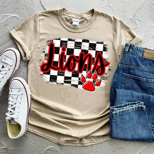 Lions Checkered Frame PNG Lions Sublimation Design Sublimation PNG ...