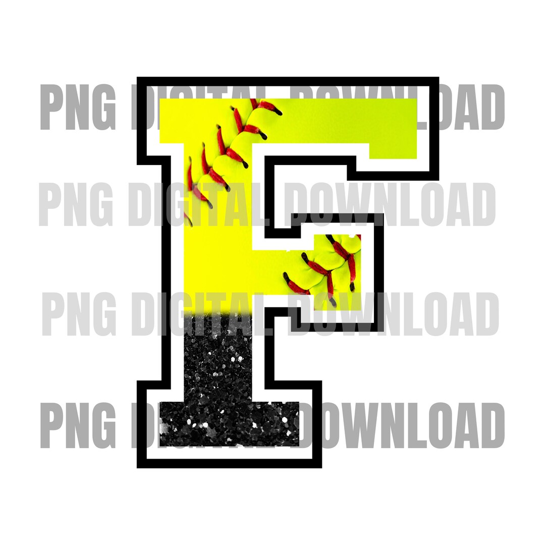 Letter F Softball PNG | Digital Download | Digital Art - Etsy