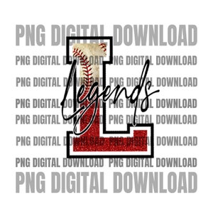 Legends Baseball PNG | Sublimation Design | Sublimation PNG | Digital ...