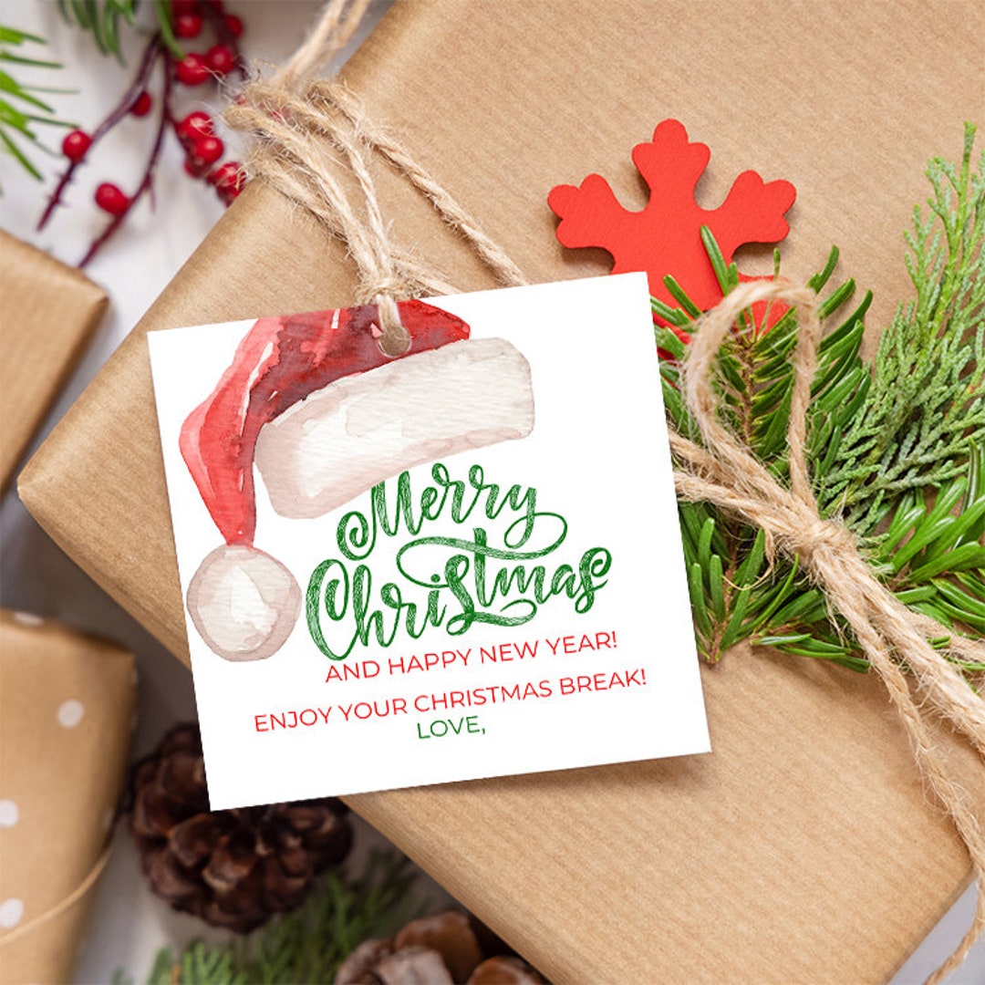 Teacher Christmas Gift Tag Printable - Teacher Christmas Card - Teacher ...