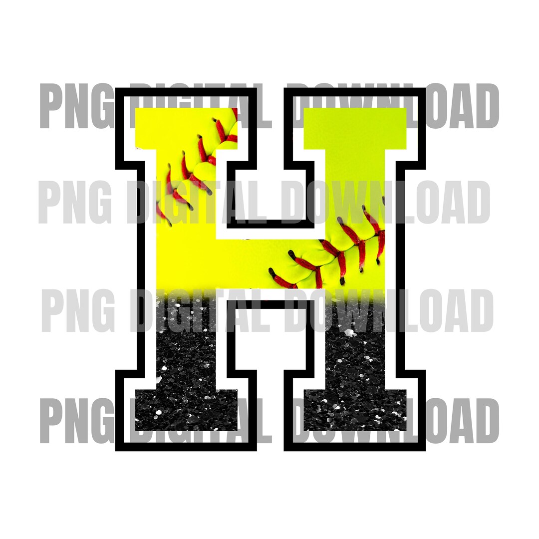 Letter H Softball Sublimation Design | Softball Sublimation Design ...