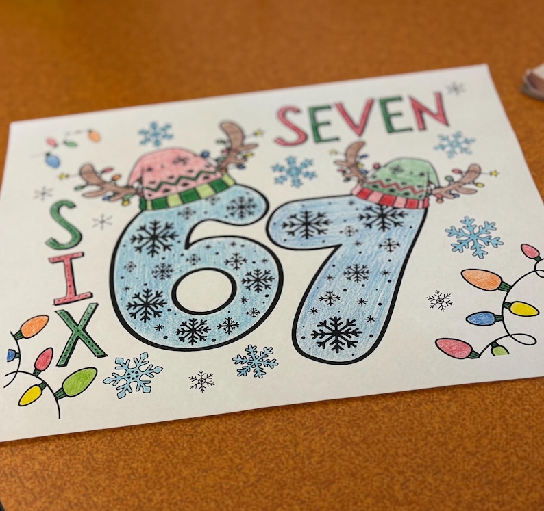 67 Christmas Printable Coloring Sheet | Six Seven | Printable Template ...