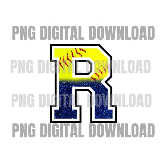 Letter R Softball Sublimation Design Sublimation PNG - Etsy