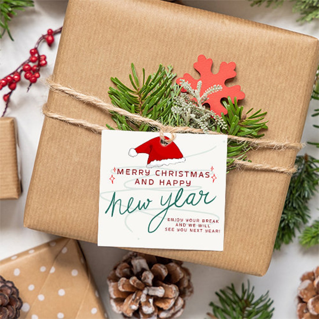 Teacher Christmas Gift Tag Printable - Teacher Christmas Card - Teacher ...