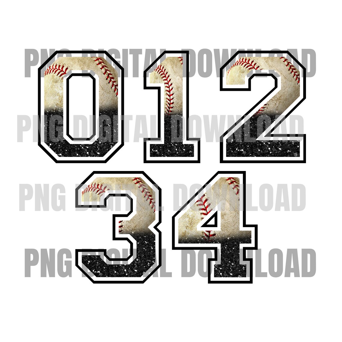 Baseball Numbers 0-4 Baseball PNG Image, Baseball Cheetah Letter Design ...