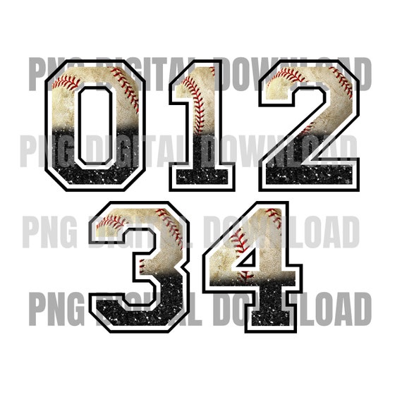 Baseball Numbers 0-4 Baseball PNG Image Baseball Cheetah - Etsy