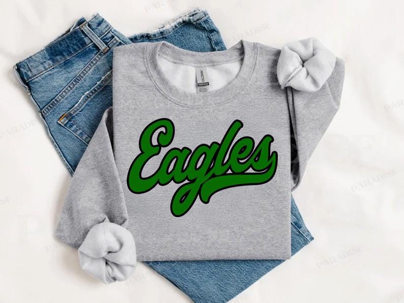 Eagles Green Cursive PNG | School Spirit Mascot Design | Sublimation ...