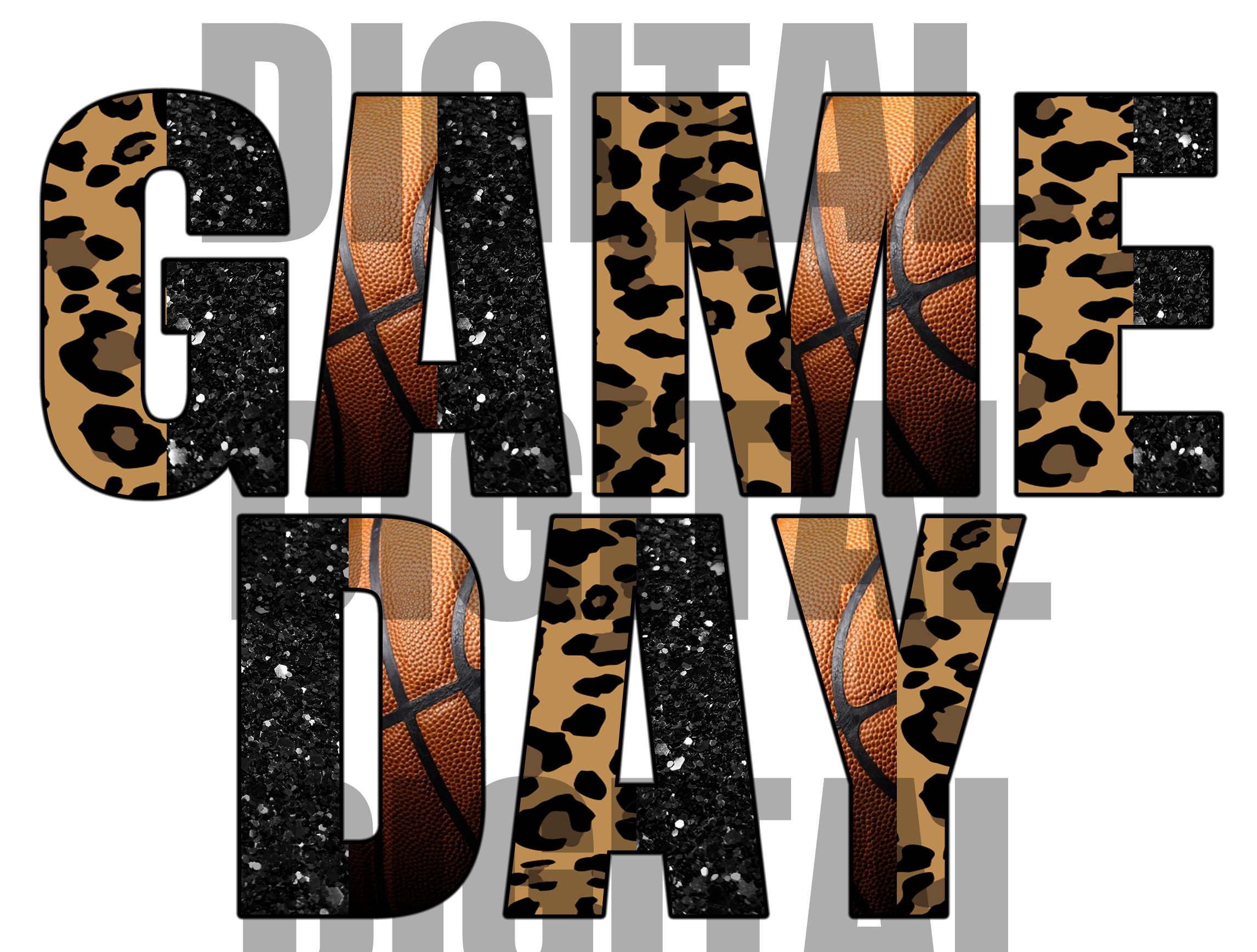 Glitter Sublimation Cheetah Print DtG Printing Football Game Day ...