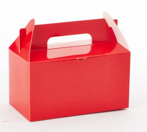 12 Red Party Favor Carrier Take Out Box / Red Box / | Etsy