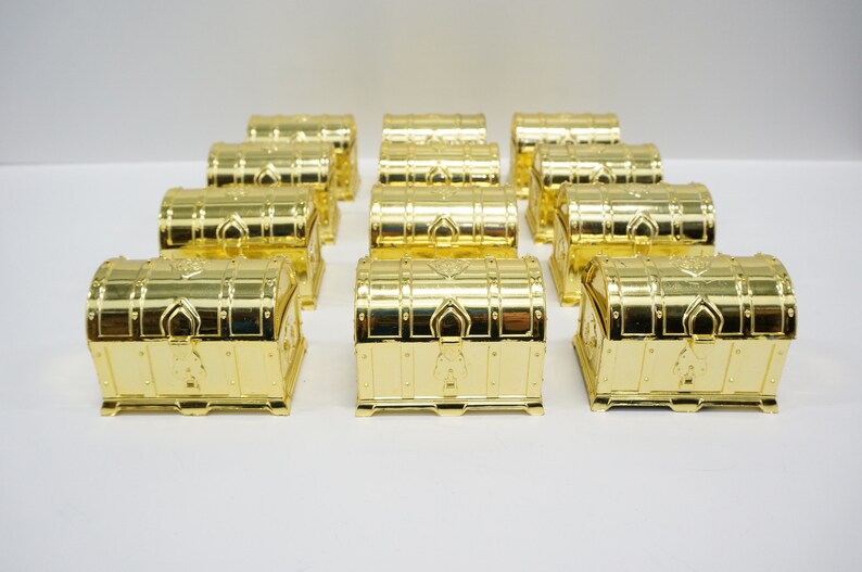 Treasure Box Favor / Gold or Silver Treasure Box / Mini | Etsy