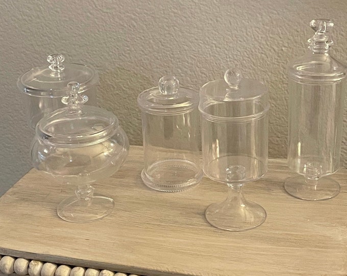 10 Mini Apothecary Candy Jars / Acrylic Candy Jar Favors / Candy Jar ...