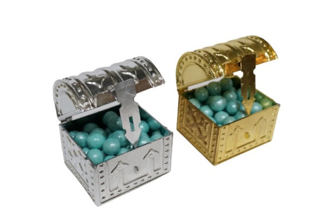 Treasure Box Favor / Gold or Silver Treasure Box / Mini Treasure Box ...