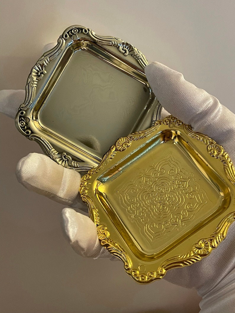 Mini Square Plates / 12 Pieces / Gold or Silver Dessert Tray / - Etsy