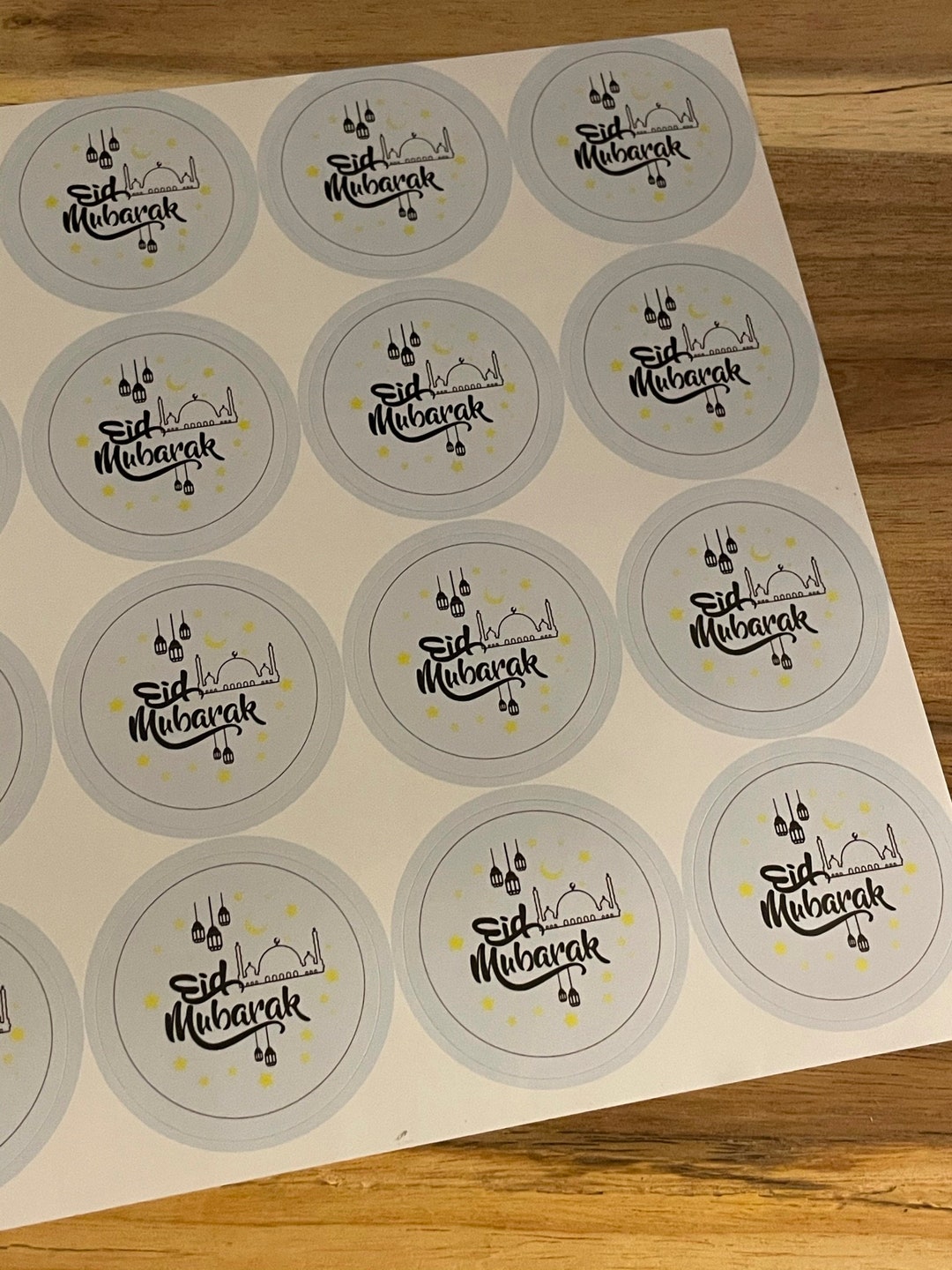 10 Piece Eid Mubarak Sticker / Light Blue Eid Mubarak Sticker / Eid ...