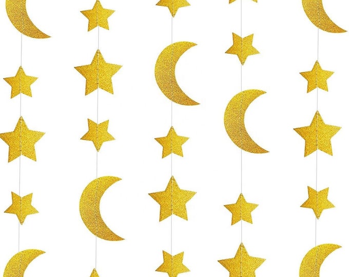 Ramadan Crescent and Stars Garland / Star and Moon Garland / Eid ...