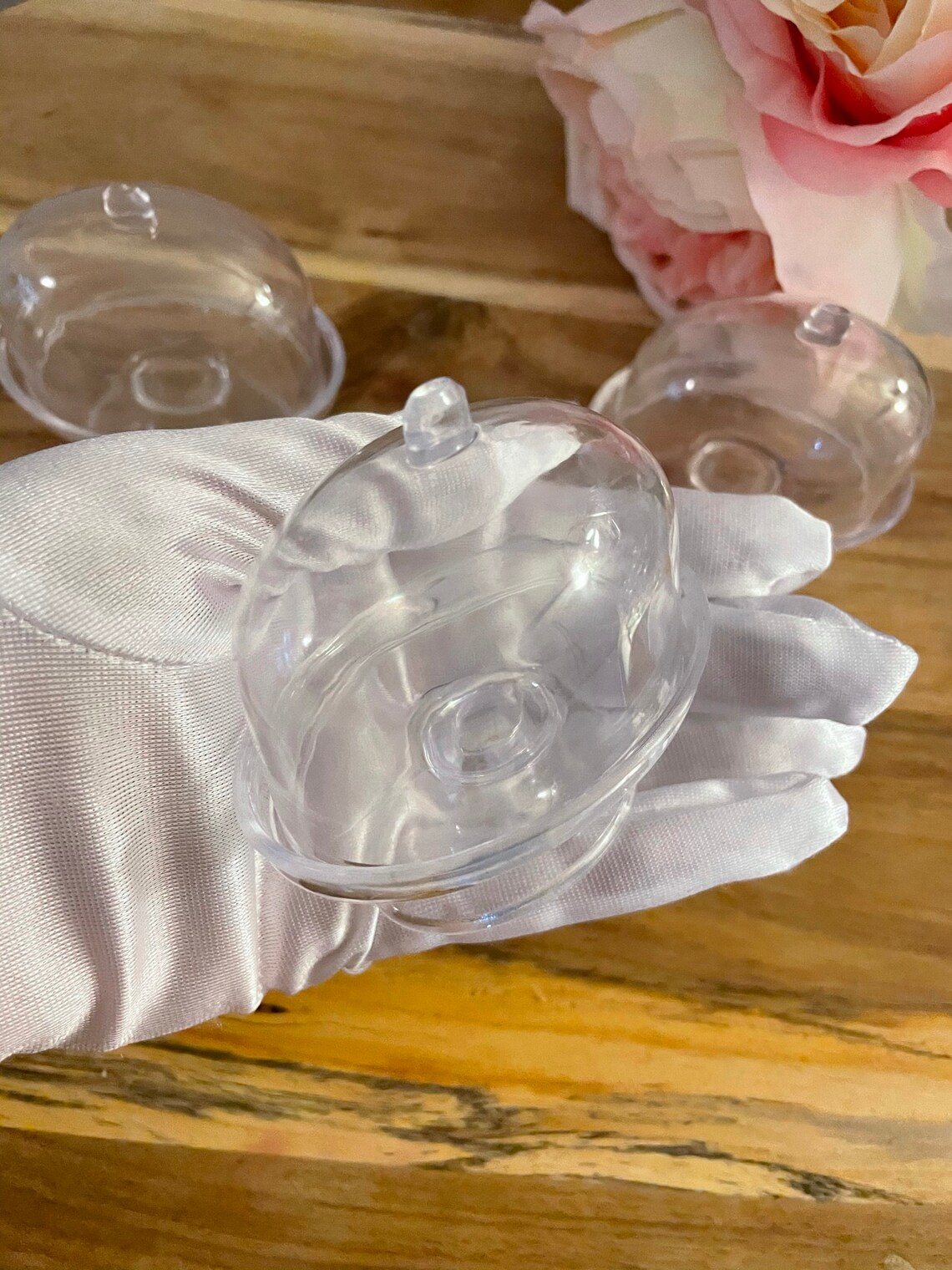 12 Oval Dome Cloche Favor / Clear Acrylic Cake Holder With Dome 3 ...
