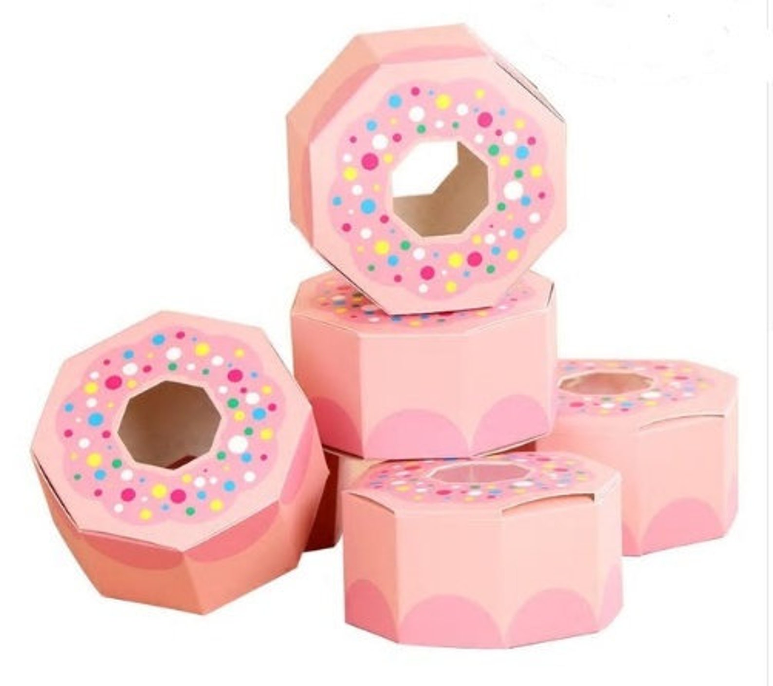Donut Favor Box / 12 Pieces Pink Donut Box / Donut Grow up - Etsy