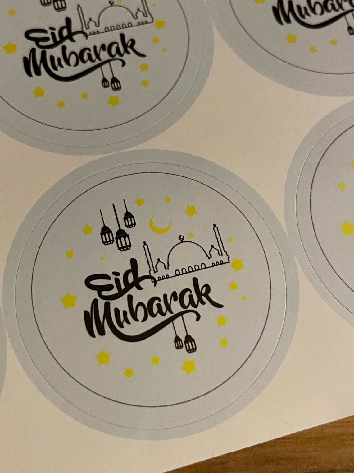 10 Piece Eid Mubarak Sticker / Light Blue Eid Mubarak Sticker - Etsy