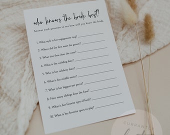 Who Knows the Bride Best Printable Game - Etsy