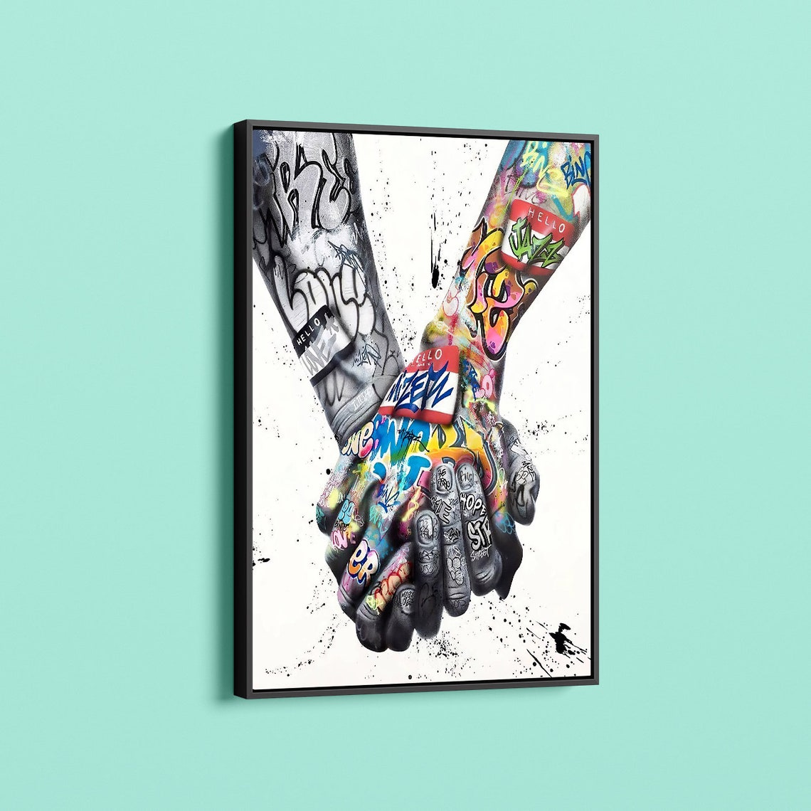 Banksy Hand Graffiti Print Hands Pop Art Canvas Wall Art - Etsy
