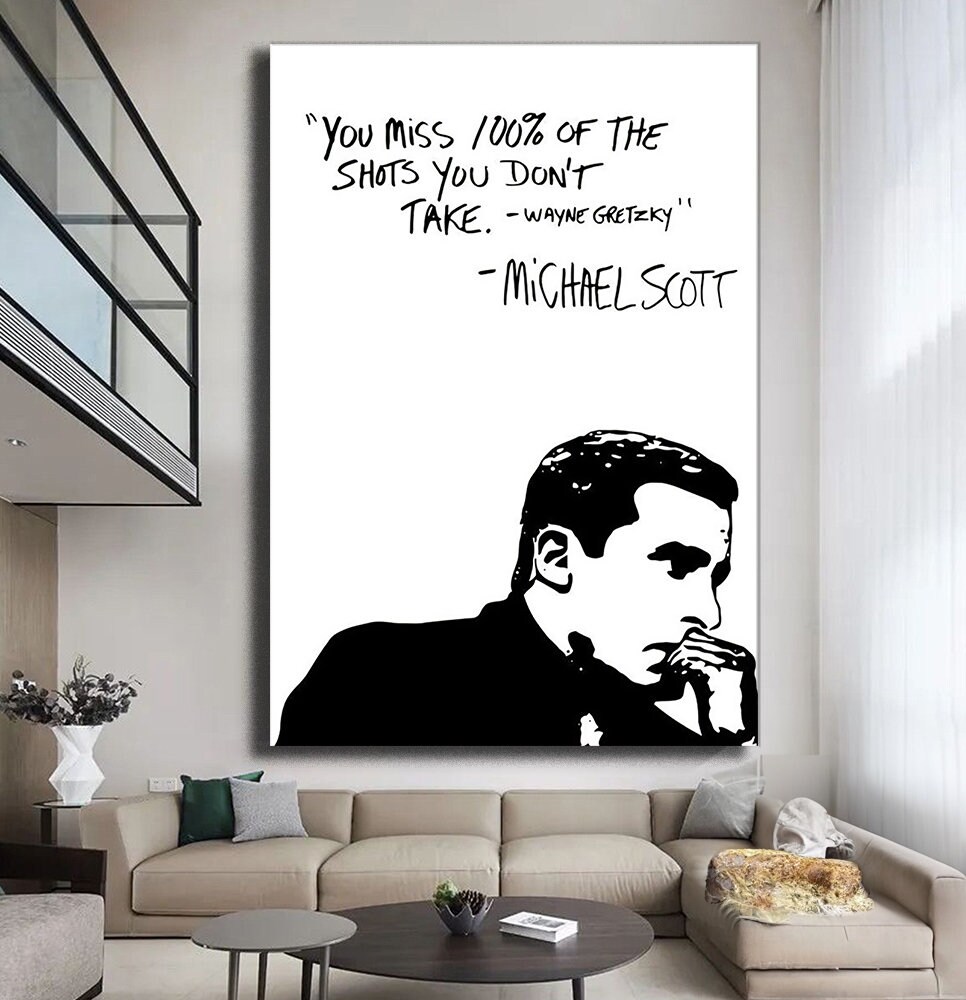 Michael Scott Wayne Gretzky Art Office TV Show Wall Art - Etsy