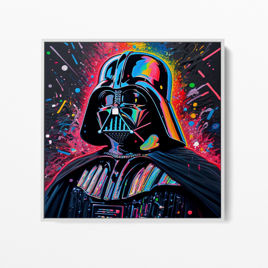 Pop Art Darth Vader V4 Graffiti Square Canvas Art, Banksy Art, Darth ...