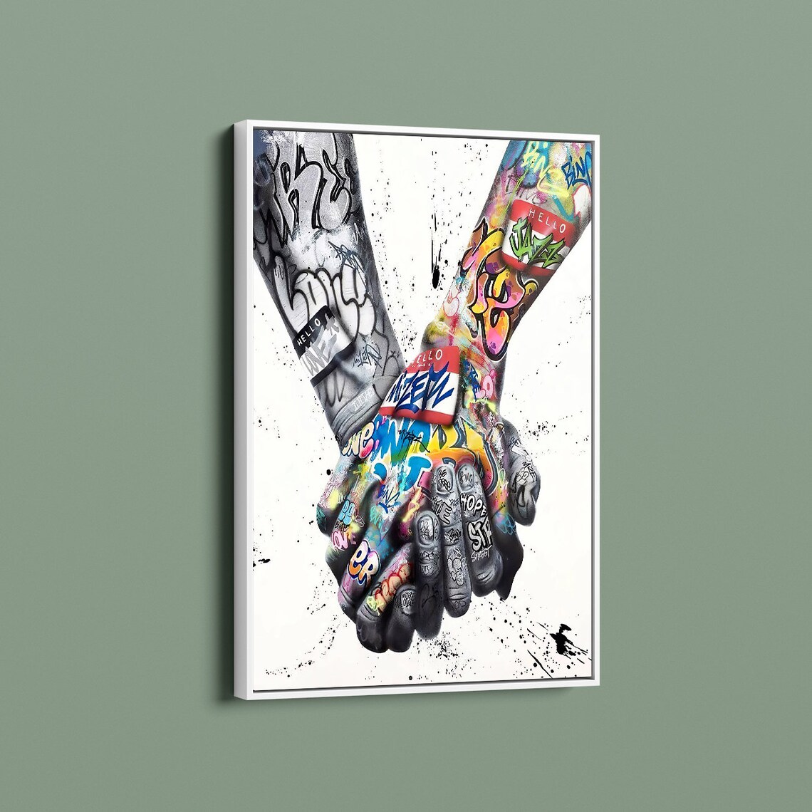 Banksy Hand Graffiti Print Hands Pop Art Canvas Wall Art - Etsy