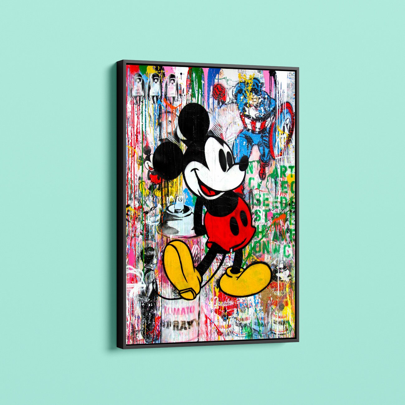 Banksy Mickey Mouse Pop Art Canvas Wall Art, Banksy Mickey Mouse Art ...