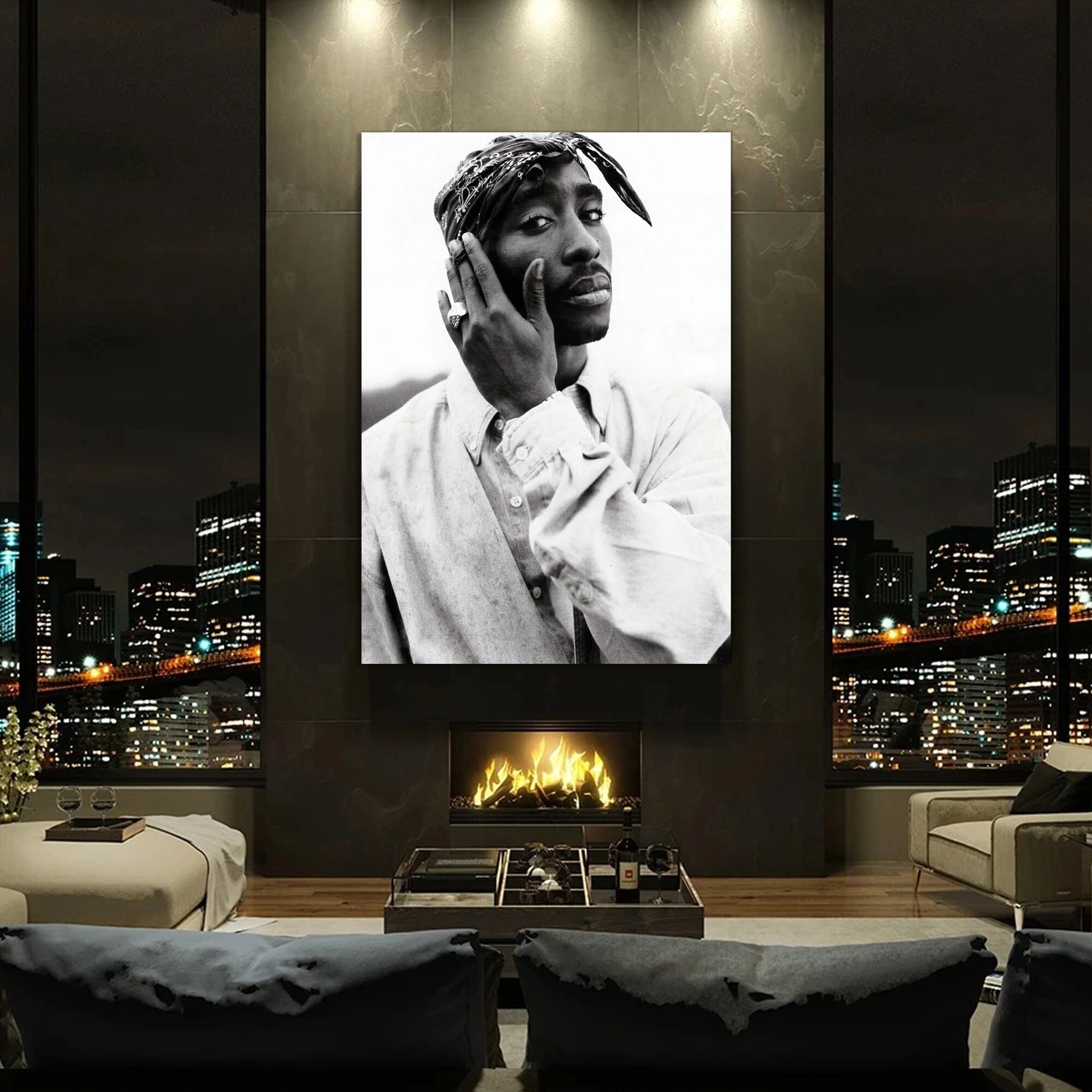 2 PAC, Tupac Shakur Canvas Wall Art, TUPAC Wall ART, Rapper Star Hip ...