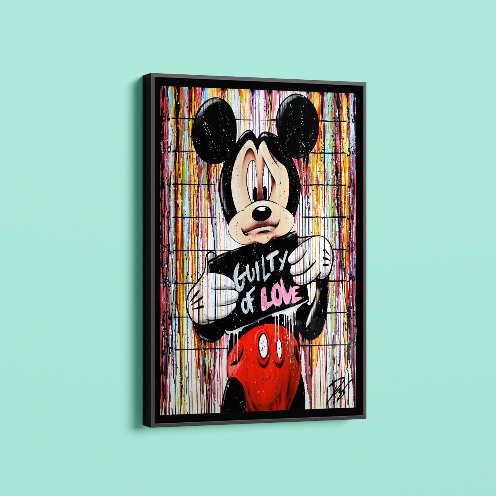 Banksy Guilty Love Mickey Mouse Graffiti Pop Art Canvas, Banksy Style ...