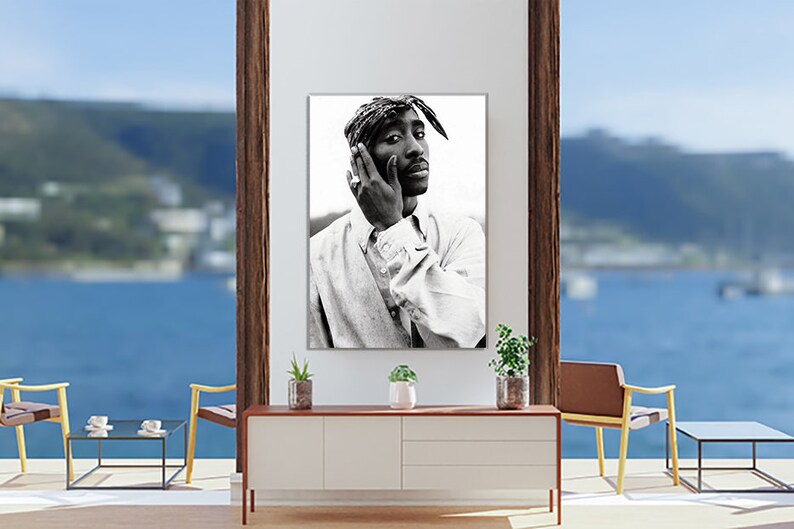 2 PAC, Tupac Shakur Canvas Wall Art, TUPAC Wall ART, Rapper Star Hip ...