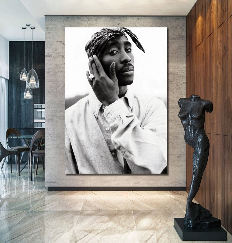 2 PAC, Tupac Shakur Canvas Wall Art, TUPAC Wall ART, Rapper Star Hip ...