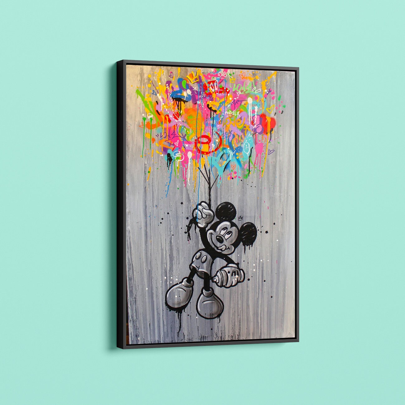 Banksy Baloon Love Mickey Mouse Graffiti Pop Art Canvas - Etsy