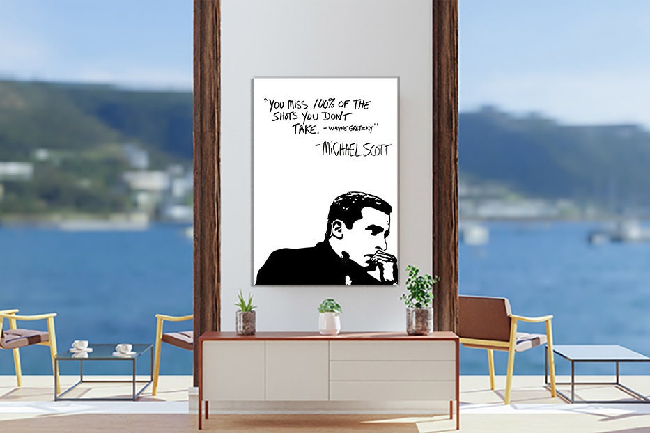 Michael Scott Wayne Gretzky Art Office TV Show Wall Art - Etsy