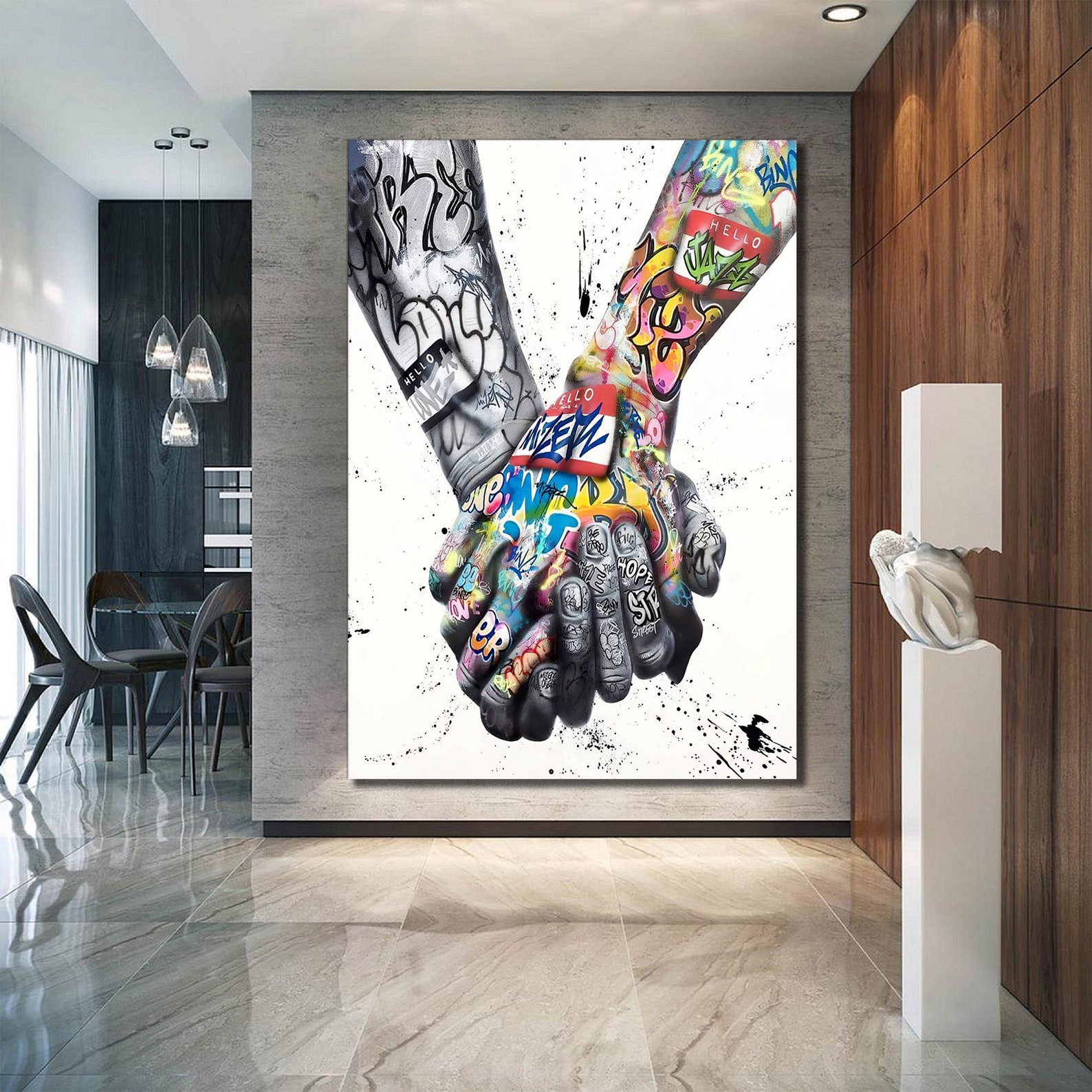 Banksy Hand Graffiti Print Hands Pop Art Canvas Wall Art - Etsy