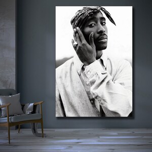 2 PAC, Tupac Shakur Canvas Wall Art, TUPAC Wall ART, Rapper Star Hip ...