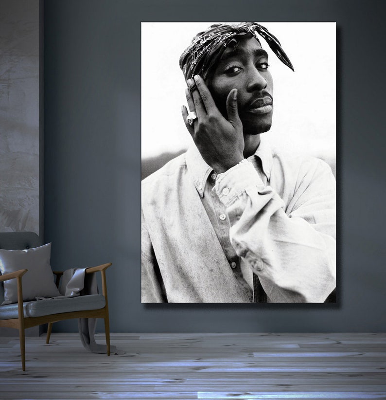 2 PAC, Tupac Shakur Canvas Wall Art, TUPAC Wall ART, Rapper Star Hip ...